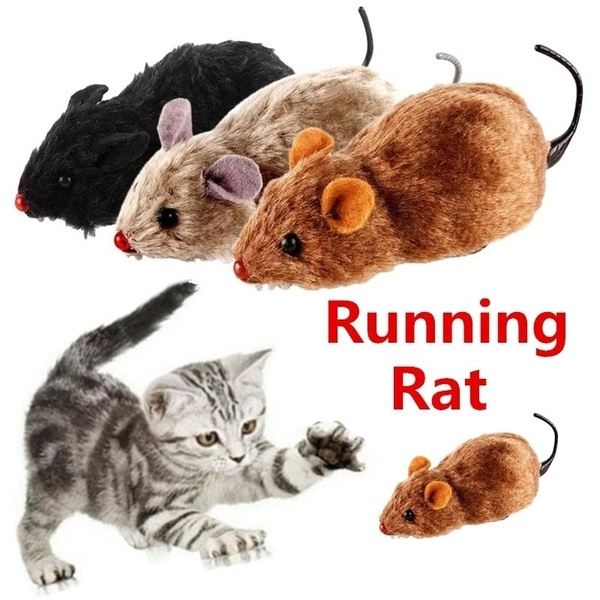 1Pcs Funny Lifelike Plush Mouse Running Rat Toy for Cats Dogs Pets Kids ...