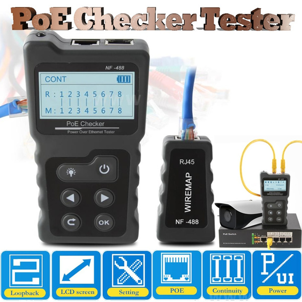 Multi-functional LCD Network Cable Tester PoE Checker Inline PoE ...