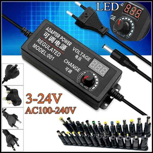 Adjustable AC To DC 3V-24V 3A Universal Adapter with Display Screen ...