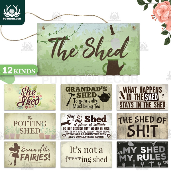 12 Kinds of Shed Wooden Hanging Plaques Signs Gift Home Decoration（3.9 ...