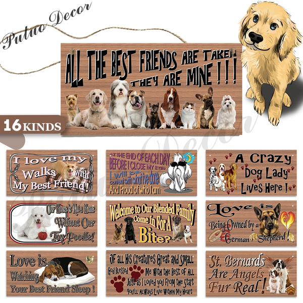 16 Kinds of Dog Lover Plaque Sign Hanging Sign Wooden Signs Gift Home ...