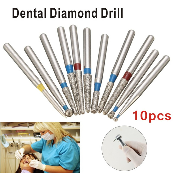 10Pcs Dental High Speed Emery Burs Drill High Speed Mobile Phone Dental ...