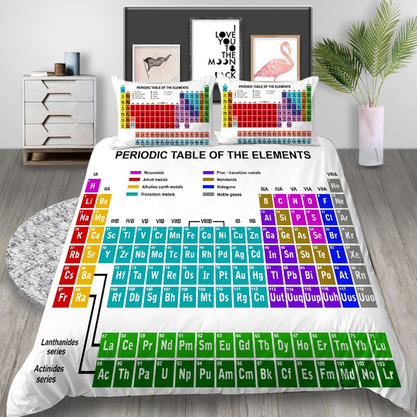 3D Periodic Table of The Elements Pattern Printed Quilt Cover Set ...