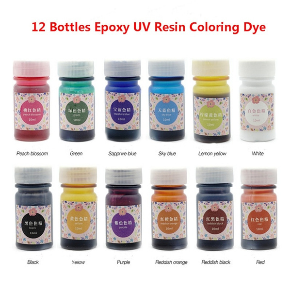 12 Bottles Epoxy UV Resin Coloring Dye Colorant Resin Pigment Art Craft ...