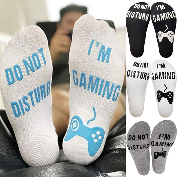 Funny Creative 'Do Not Disturb I'm Gaming' Soft Cotton Ankle Socks ...