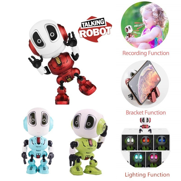 Mini Talking Robot Interactive Toy Repeats Your Voice Flashing Lights ...