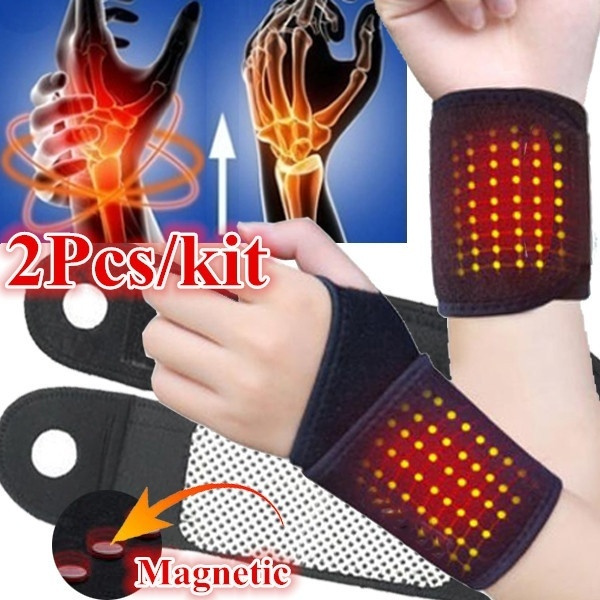 1 Pair Health Care Tourmaline Self-Heating Wrist Brace Band Support Far ...