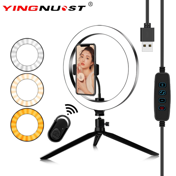 Yingnuost 8”/10” Desktop Selfie Ring Light USB LED Desk Camera ...