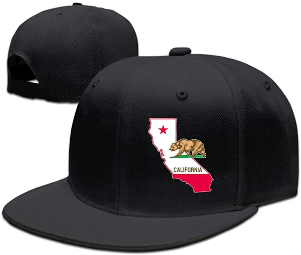 California State Map Cali Bear Style Visor Hats Cap Snapback Summer Hat ...