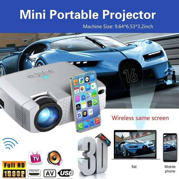 2020 Mini Projector Video Beamer for Home Cinema.1600 Lumens Support HD ...
