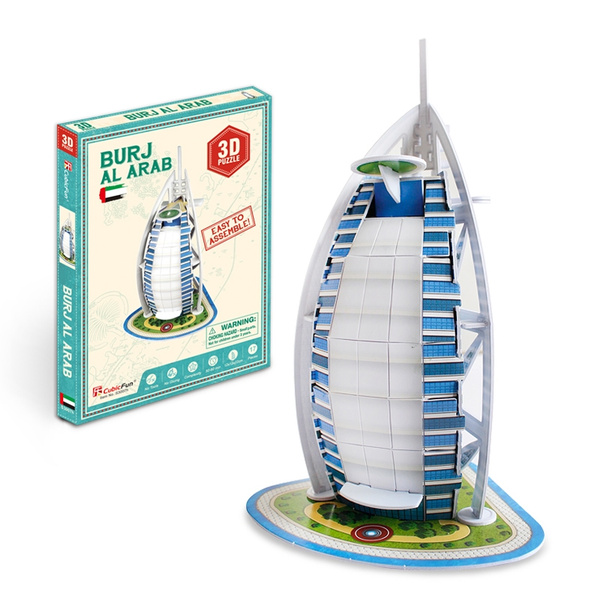 High quality 3D Jigsaw Building Puzzles Burj Al Arab Model Educational ...