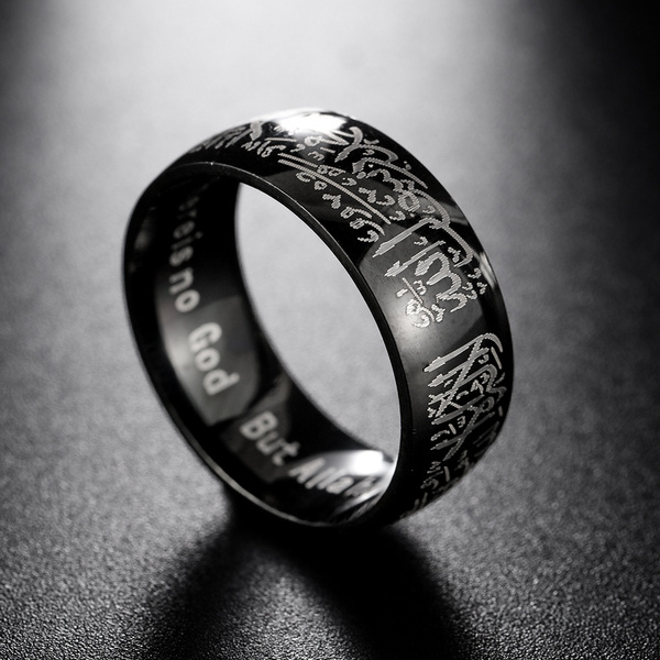 Titanium Steel Quran Messager Rings Muslim Religious Islamic Halal ...