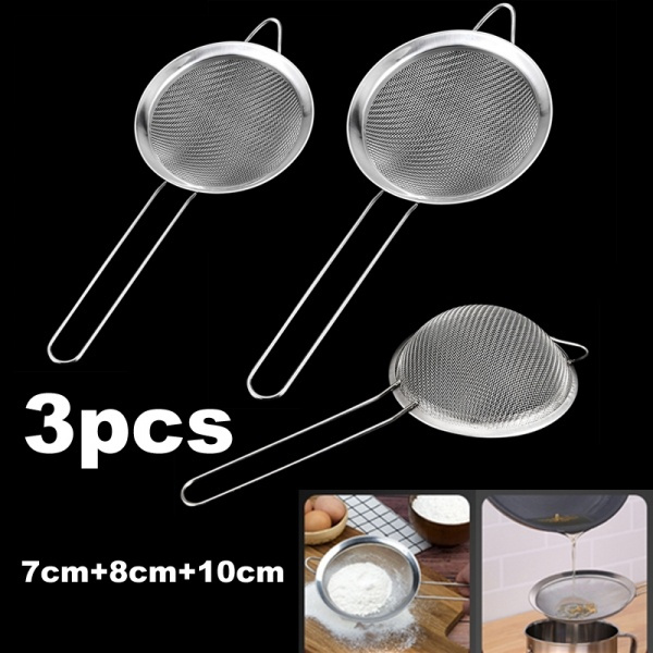Stainless Steel Fine Wire Mesh Oil Skimmer Strainer Flour Sifter Sieve ...