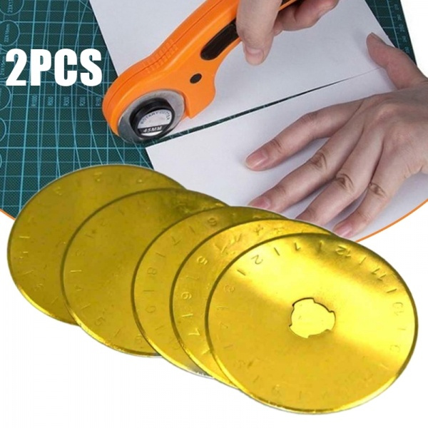 2 Pack 45mm Durable Titanium Coated Rotary Cutter Blades Sewing Arts ...