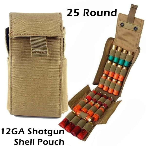 25 Round Shotgun Shell Ammo Carrier Bag Hunting Foldable Bullet Holder ...