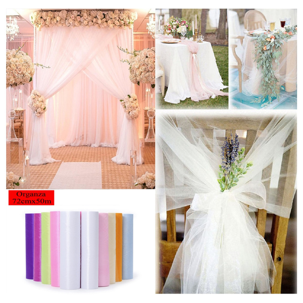 72cmx50m Wedding Backdrop Fabric Sheer Organza Fabric for Wedding ...