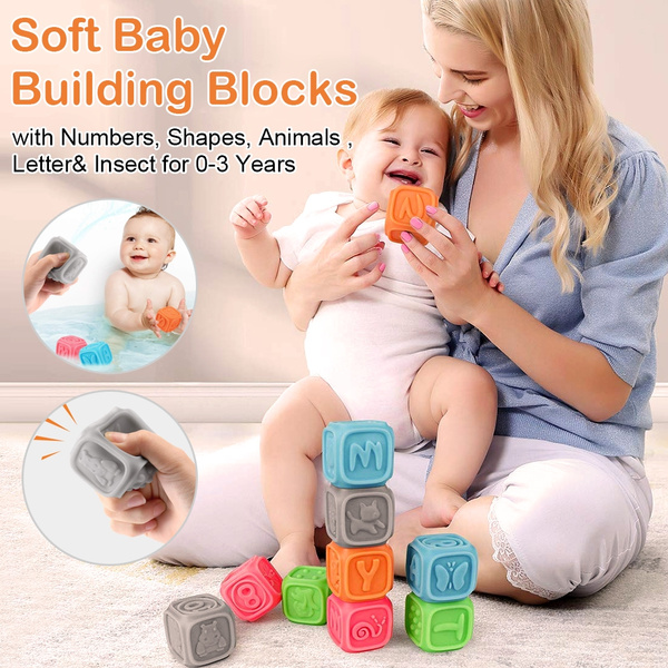 10pcs/set 3D Educational Building Blocks for Toddlers, Safe Teething ...