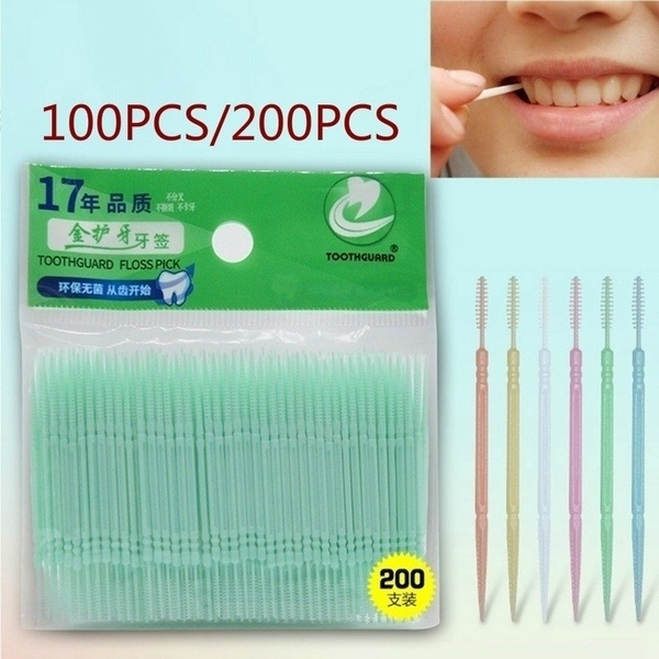 Disposable Double Head Tooth Floss Hygiene Dental Floss Interdental ...