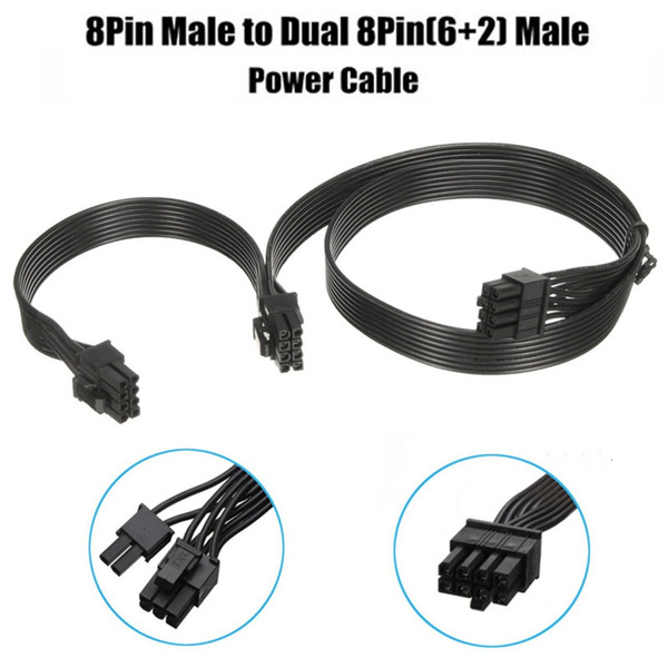 60cm Male to Male Dual 8Pin 8Pin(6+2) Video Graphics Power Extension ...