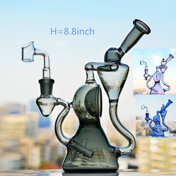 8.8 inch bent tube glass water dab rig | Wish