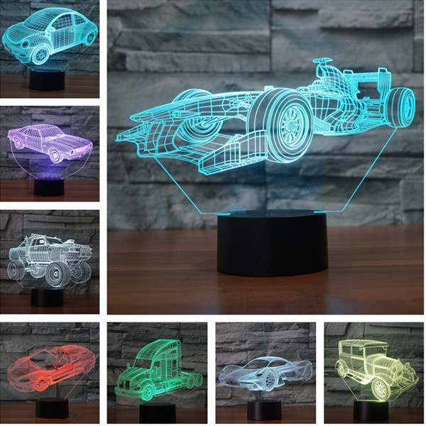 Creative 3D Car Night Light 7 Colors LED Lamp Decoration Light Table ...