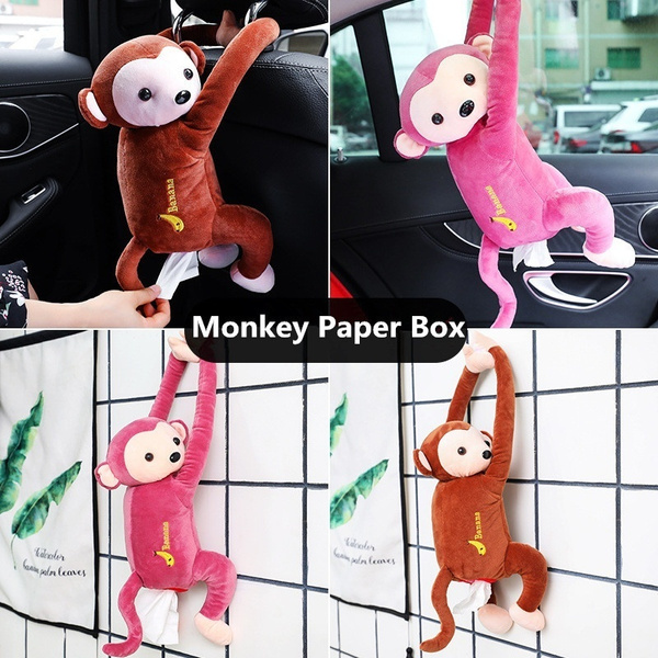 2020 Creative Monkey Car Hanging Paper Box Napkin Tissue Box Cover ...