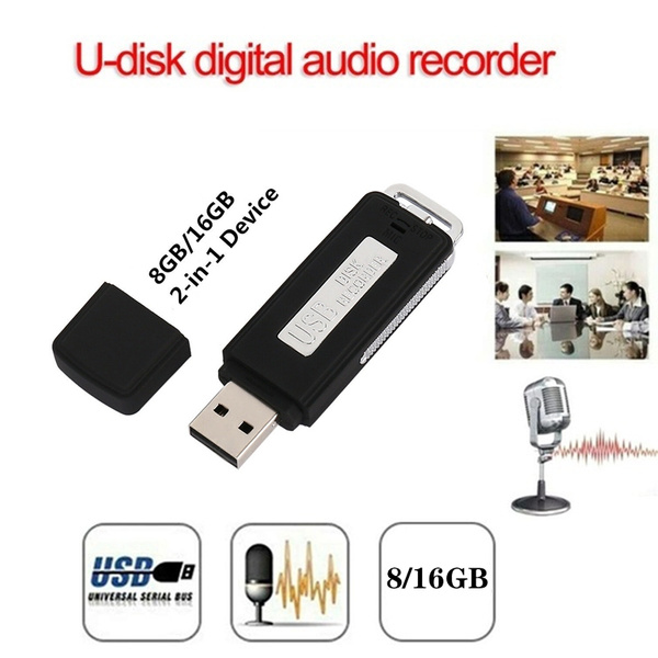 USB Mini Voice Recorder Digital Record Small Drive Audio Recording 180H ...