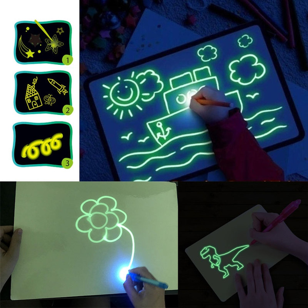 Portable 3D Light Magic Drawing Pad LED Writing Board Drawing Pad ...