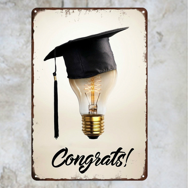 Metal Hanging Greeting Card Sign Plaque Gift Congratulations Graduation ...