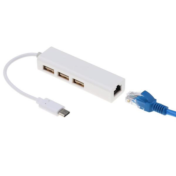 USB C to Ethernet Adapter with Type C USB 3.1 HUB 3 Ports RJ45 Network ...