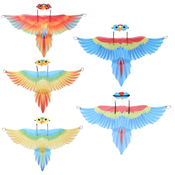 Parrot Costume Kids Bird Wings and Mask for Girls Boys Masquerade ...
