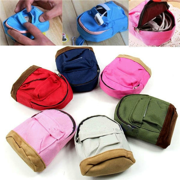 Cute Case Mini Coin Wallet Card Backpack Canvas Purse Zipper Bag Keys ...