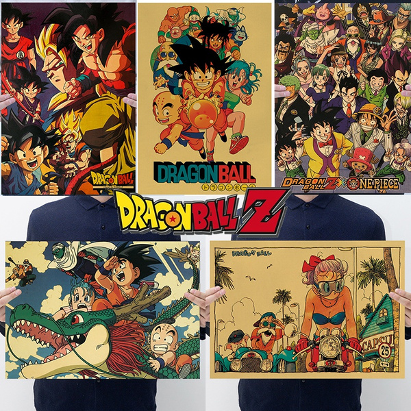 Anime Dragon Ball Z Kraft Paper DBZ Retro Poster Wall Cafe Decorative ...