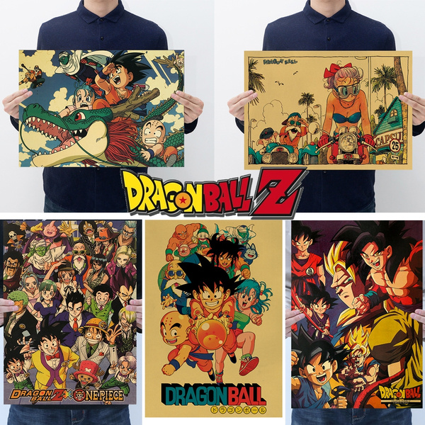 Anime Dragon Ball Z Kraft Paper DBZ Retro Poster Wall Cafe Decorative ...