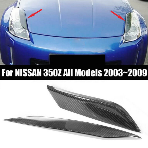 2Pcs Real Carbon Fiber Headlight Eye Lid Eyelids Eyebrow Cover Trim For ...