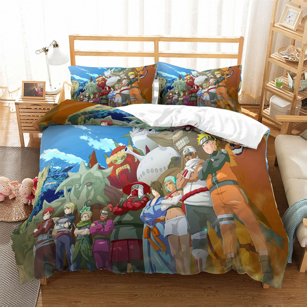 3D Naruto Pattern Duvet Cover with Pillow Cover Bedding Set Single ...