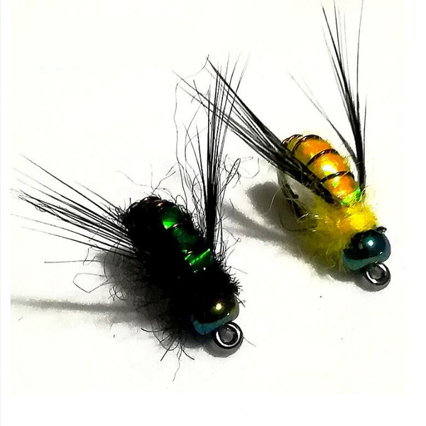 10Pcs/Box Fishing Lure Black Hooks Bright Skin Material Bee Nymph ...