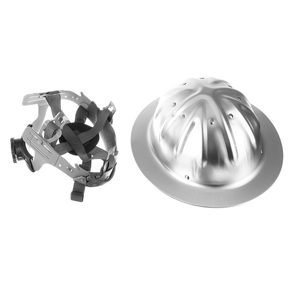Silver Full Brim Construction Hard Hat Safety Helmet Protection ...