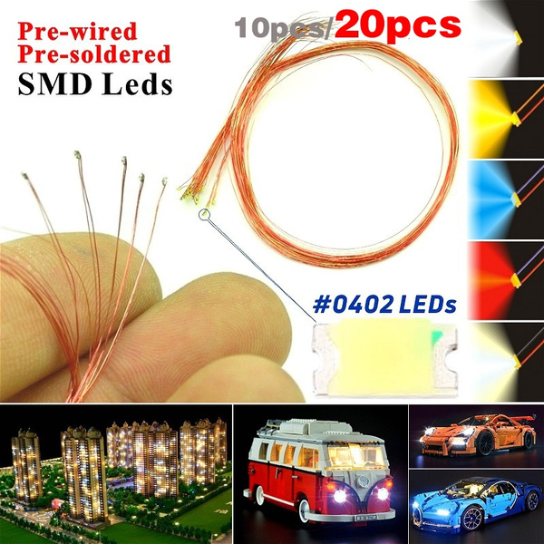 20PCS/10pcs Pre-Wired 0402 SMD LED Pre-soldered Micro 0.1mm Copper ...