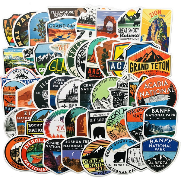 National Park Landmark Sticker Gorgeous Landscape Sticker Trolley Case ...