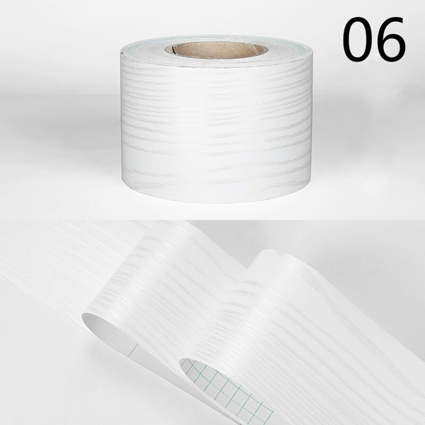 5M Wall Skirting Border Stickers Self Adhesive 3D Wood Grain Baseboard ...