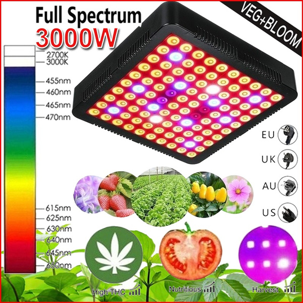 3000/2000W Growing Lamp Full Spectrum LED Grow Light with IR & UV LEDs ...