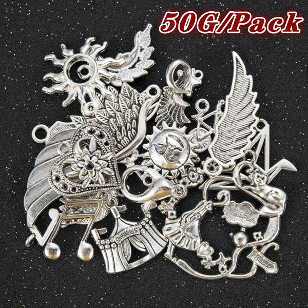 50G/Pack Vintage Antique Bronze/Tibetan Random Shape Charms Pendants ...