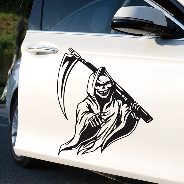 Gorgeous Funny Vinyl Devil Dead Scythe Car Stickers and Decals for Rear ...