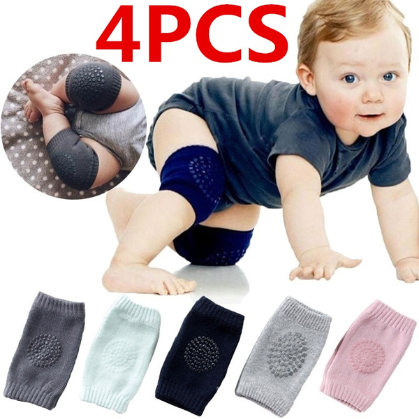 4pcs(2pairs) Elastic Cartoon Safety Cotton Baby Knee Pads Crawling ...