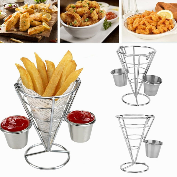 Plating French Fries Stand Buffet Cone Snacks Display Stand Fries ...