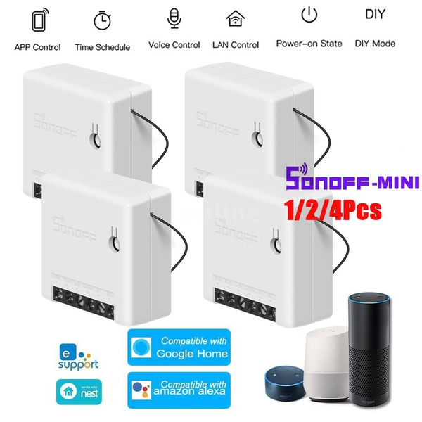 1/2/4Pcs SONOFF MINI WiFi DIY Smart Switch Remote Control Two Way ...