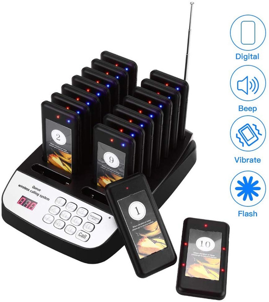 16 Coaster Pagers Restaurant Pager System Guest Paging System/Wireless ...