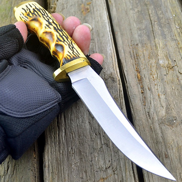 Outdoor straight sword tactical dagger camping survival knife guard ...