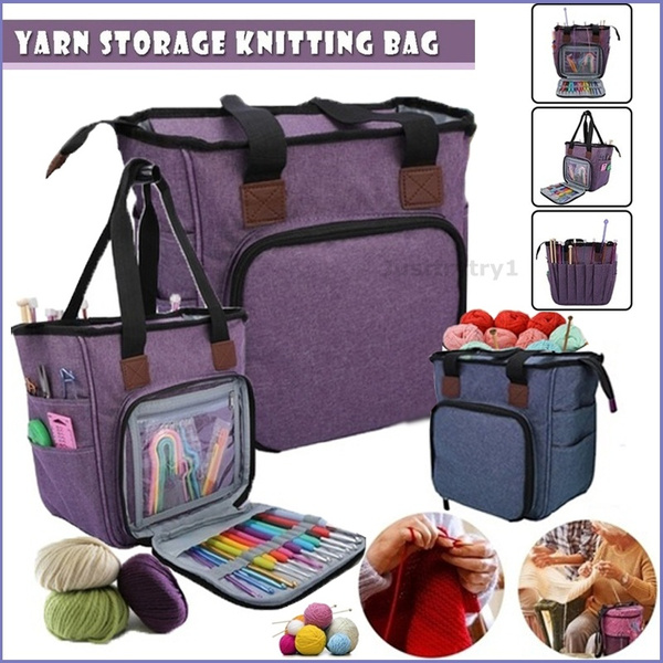 Knitting Bag Portable Yarn Tote Wool Crochet Storage Bag DIY Household ...